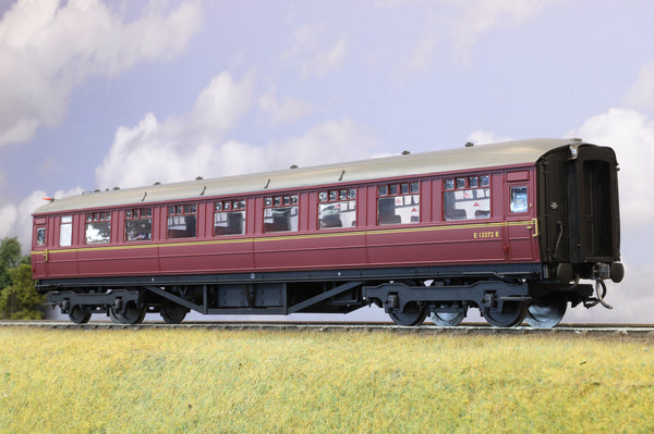 Hattons Finescale O Gauge Gresley Teak Open Third BR Lined Maroon - Ellis Clark Trains